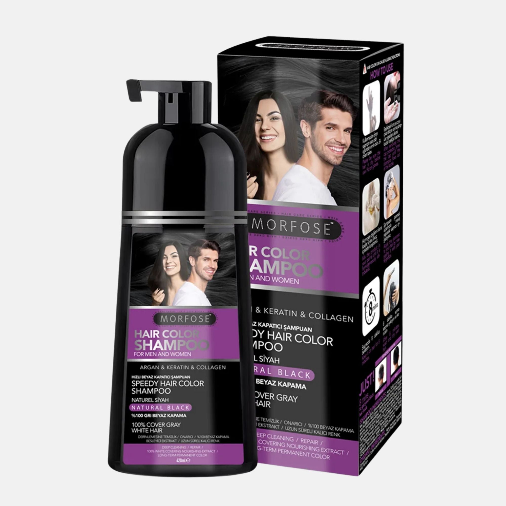 Morfose - Speed Hair Color Shampoo Natural Black 420ml